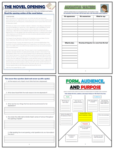 The Fault in Our Stars - KS3 Comprehension Activities Booklet ...