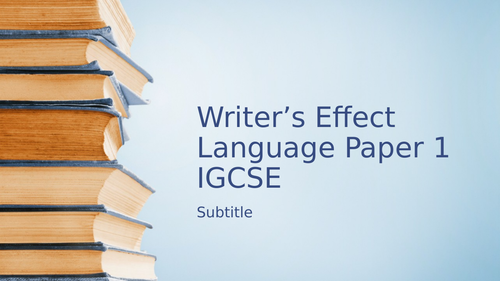 Igcse 0500 Language Writers Effects Teaching Resources