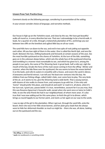 AS English Literature Cambridge Unseen Texts | Teaching Resources