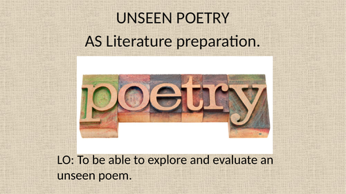 AS English Literature Cambridge Unseen Texts | Teaching Resources