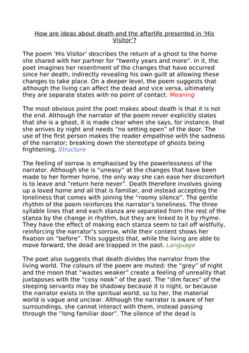 AS English Literature Cambridge Unseen Texts | Teaching Resources