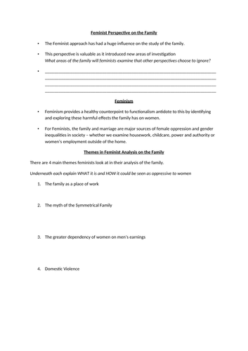 Feminism and the Family | Teaching Resources
