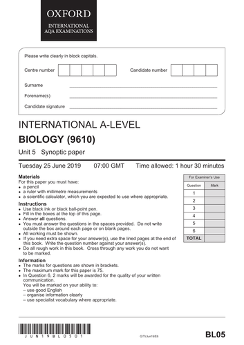Unit 3 Homework Menus - Oxford AQA A Level Biology | Teaching Resources