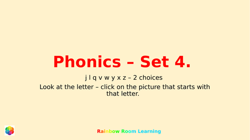 Phonics Interactive Activity 4 -jlqvwyxz | Teaching Resources