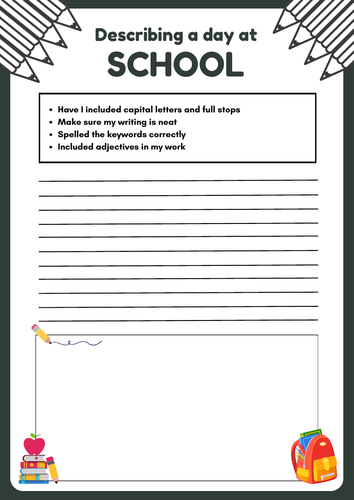 Describing a day at school | Teaching Resources