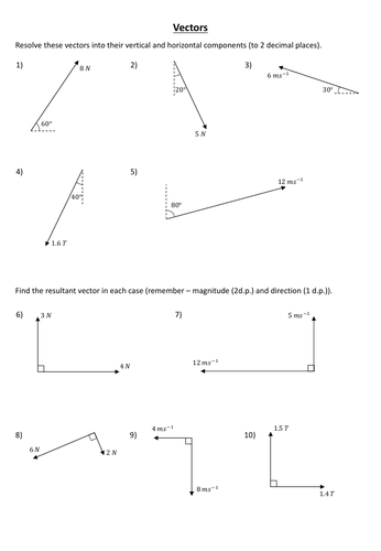 AQA Unit 4: Vectors Questions (A-Level) | Teaching Resources