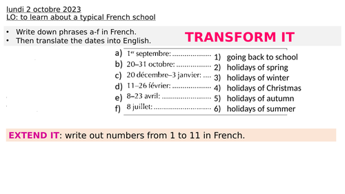 Dynamo 1, Unit 2.4 - C'est comment, un collège français? | Teaching ...