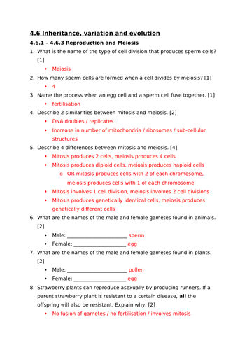 AQA Biology GCSE Paper 2 Revision | Teaching Resources