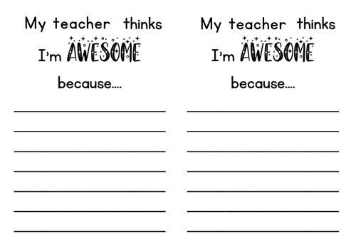 Positive note home "thinks I'm awesome" | Teaching Resources