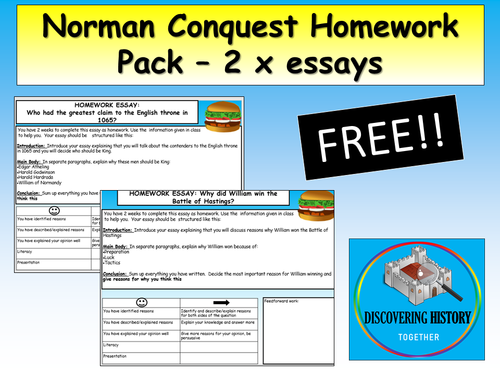 Norman Conquest Homework Essays | Teaching Resources