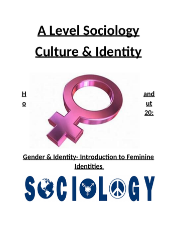 AQA A-Level Sociology- Culture & Identity - Topic 3: Identity & The ...