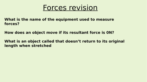 Year 7 forces revision mat and lesson | Teaching Resources