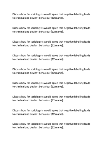 GCSE Sociology - Crime and Deviance WHOLE TOPIC | Teaching Resources