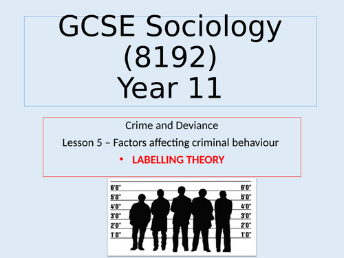 GCSE Sociology - Crime and Deviance WHOLE TOPIC | Teaching Resources