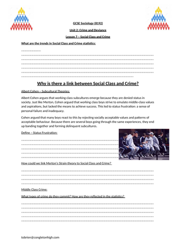 GCSE Sociology - Crime and Deviance WHOLE TOPIC | Teaching Resources