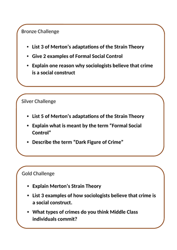 GCSE Sociology - Crime and Deviance WHOLE TOPIC | Teaching Resources