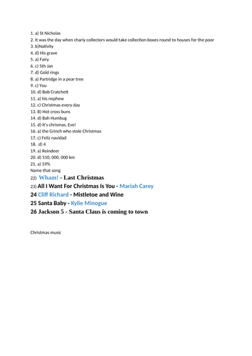 Christmas 'A Christmas Carol' fun quiz | Teaching Resources