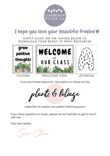 FREE Mini Decor Bundle - The Classroom Decor Co - Lettering - Welcome ...