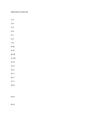 AP Bio, SAT Bio, GRE Bio and Biology Olympiad Prep Questions (Exam 4 ...