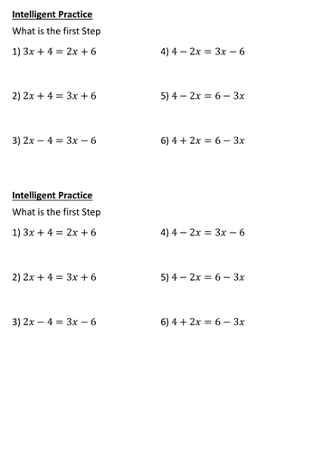 Solving Equations with Unknown on Both Sides | Teaching Resources