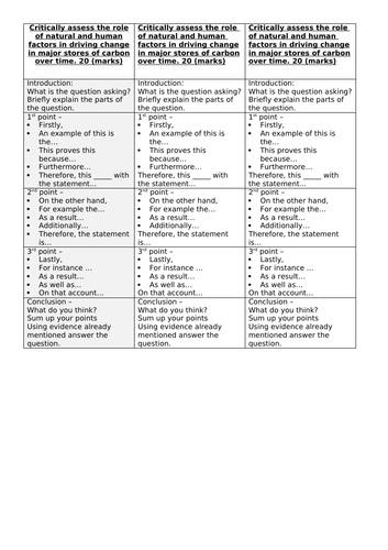 Complete AQA Water Carbon Cycles A level | Teaching Resources
