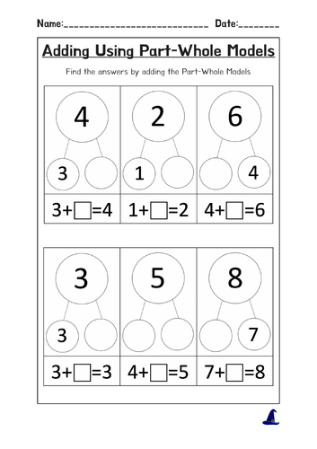 Adding Using Part-Whole Models Worksheets - Year 1 | Teaching Resources Adding Using Part-Whole Models Worksheets - Year 1 | Teaching Resources