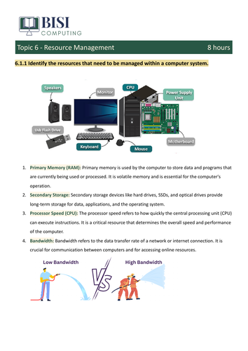 Topic 6 - Resource Management (IBDP Computer Science) | Teaching Resources