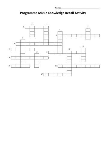 Programme Music Knowledge Recall Activity | Teaching Resources