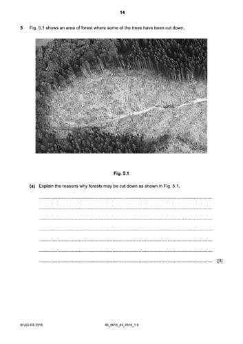 Human Influences on Ecosystems - Past Paper Question Pack | Teaching ...