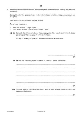 Human Influences on Ecosystems - Past Paper Question Pack | Teaching ...