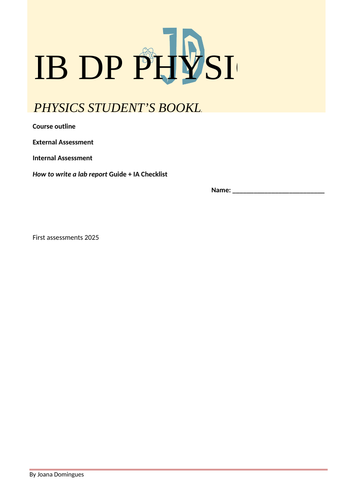 IB DP Physics Student's Booklet - first exams 2025 | Teaching Resources