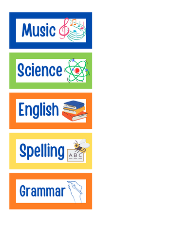 Visual Timetable Subject Labels | Teaching Resources