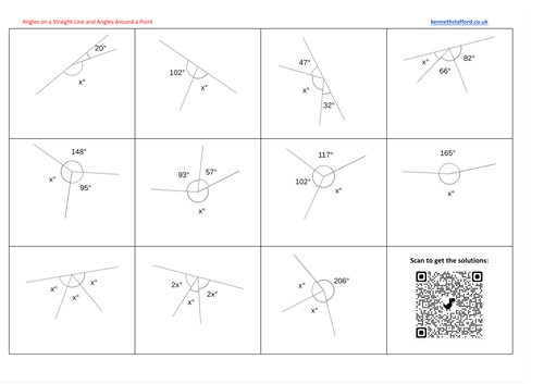 Angles on a Straight Line and Around a Point | Teaching Resources