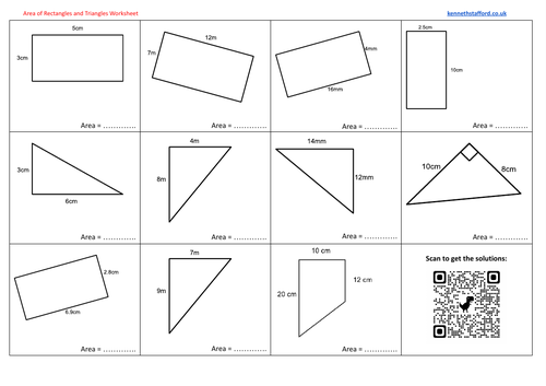 Finding the Area of Rectangles and Triangles | Teaching Resources