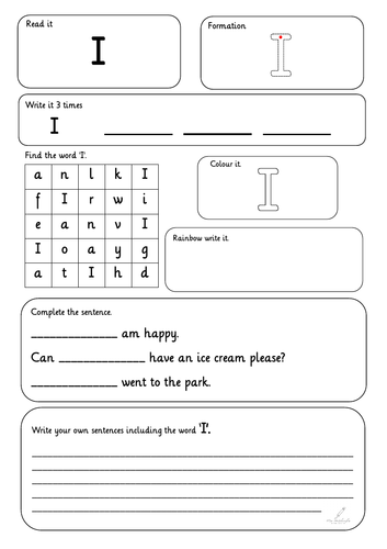 High Frequency Word Activity Sheet (First 10 words) | Teaching Resources