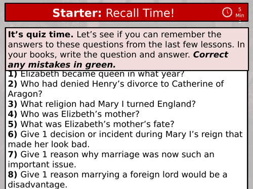 GCSE Elizabeth L3 - Elizabeth's Government & Ministers | Teaching Resources