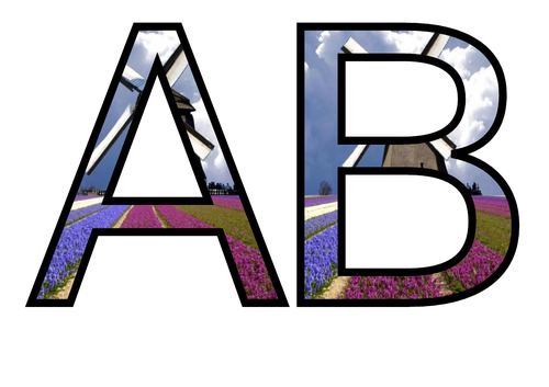 Windmill - Modern Lettering Set Display, Colourful, Whole Alphabet ...