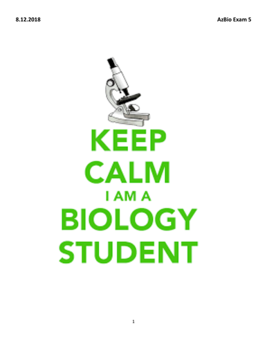 AP Bio, SAT Bio, GRE Bio and Biology Olympiad Prep Questions (Exam 5 ...