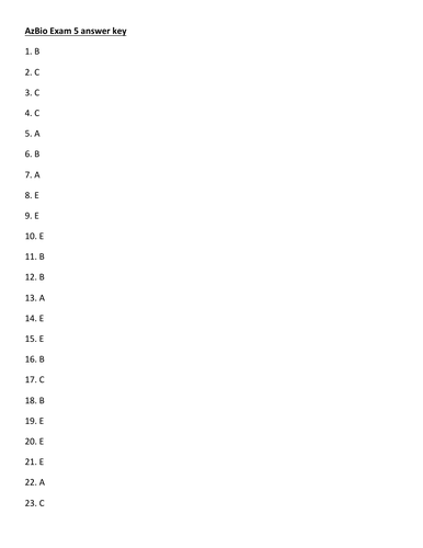 AP Bio, SAT Bio, GRE Bio and Biology Olympiad Prep Questions (Exam 5 ...