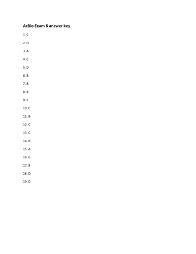 AP Bio, SAT Bio, GRE Bio and Biology Olympiad Prep Questions (Exam 6 ...