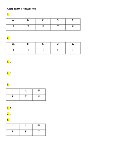 AP Bio, SAT Bio, GRE Bio and Biology Olympiad Prep Questions (Exam 7 ...