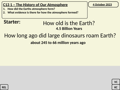 KS4 GCSE Chemistry AQA C13 The Earth's atmosphere 5 PPTS 7WS 6MS Topic ...