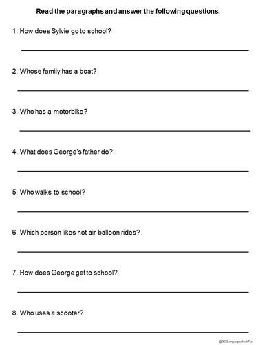 Les Moyens de Transport - French Listening & Reading Comprehension ...