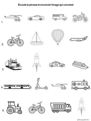 Les Moyens de Transport - French Listening & Reading Comprehension ...