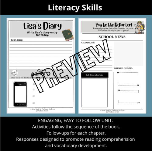 THE BOY IN THE DRESS by David Walliams NOVEL STUDY and READING ...