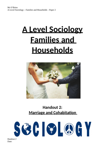 AQA A Level Sociology - Families & households: WHOLE TOPIC | Teaching ...