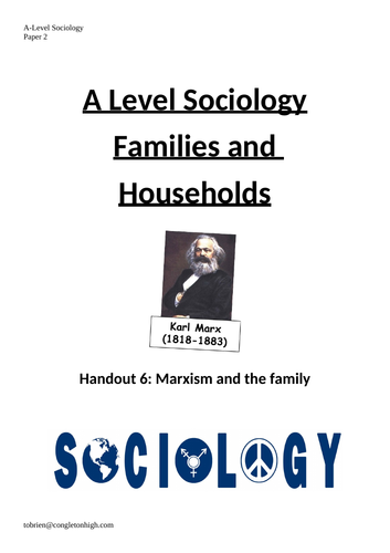 AQA A Level Sociology - Families & households: WHOLE TOPIC | Teaching ...