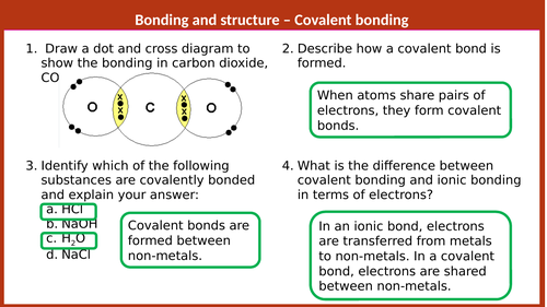 Covalent Bonding Small Molecules Revision | Teaching Resources