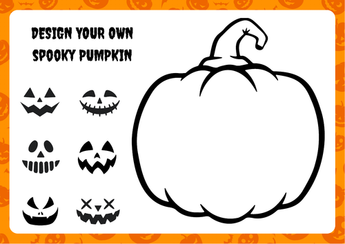 Design a Spooky Pumpkin Halloween Fun Art Task | Teaching Resources