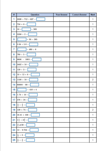 KS2 Maths - SATS Arithmetic Tests Standard & Short Version (Pack 1) New ...